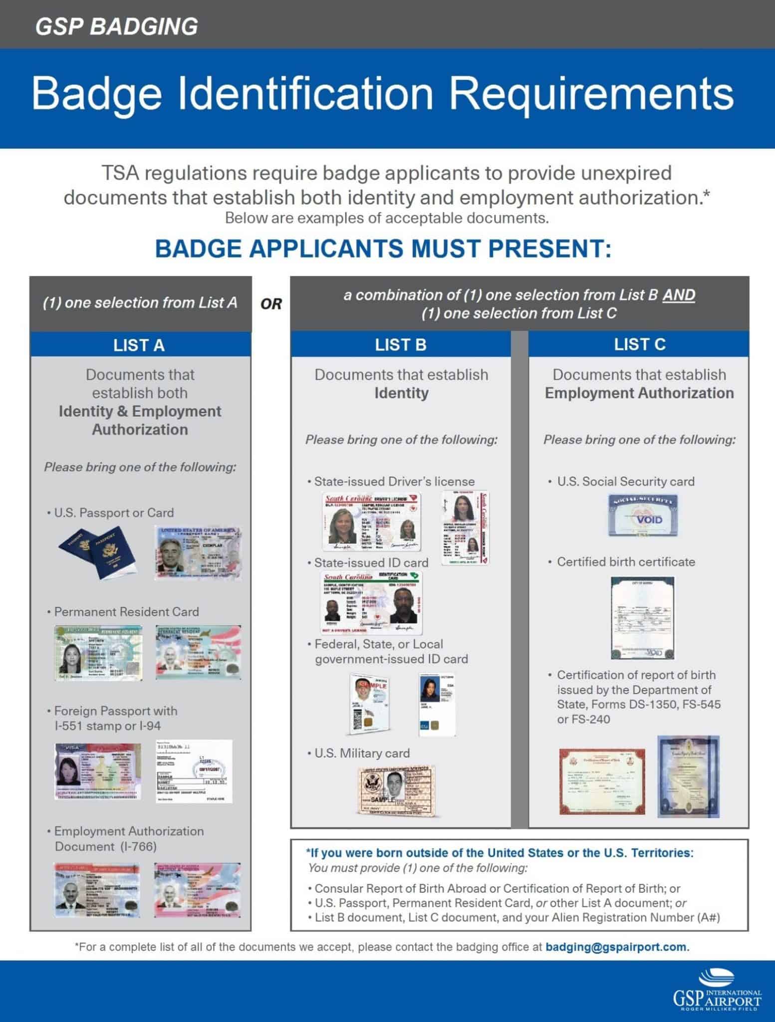 Badging - Greenville-Spartanburg International Airport (GSP) | South ...
