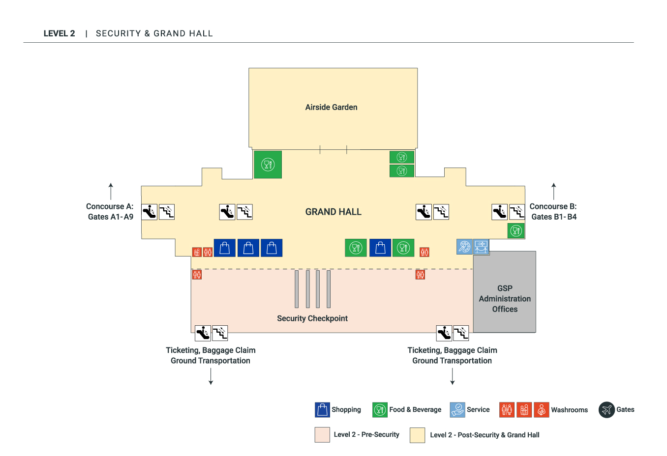 Terminal Map - Greenville-Spartanburg International Airport (GSP ...